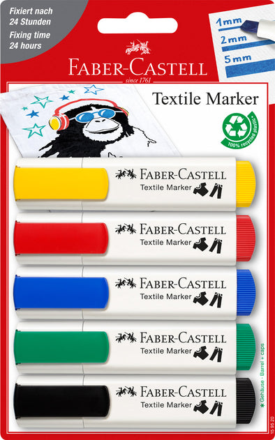 Faber-Castell Sustainable Textile Markers (Pack of 5) The Bubble Room ...